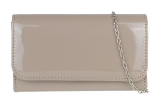 Girly HandBags Damen Lack Clutch gl&auml;nzend Abendtasche Party Hochzeit Grau
