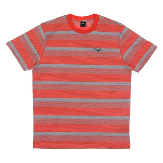 HUF Huf, Homme, Tops, Rouge, Taille: XL Haut tricoté à rayures avec col rond