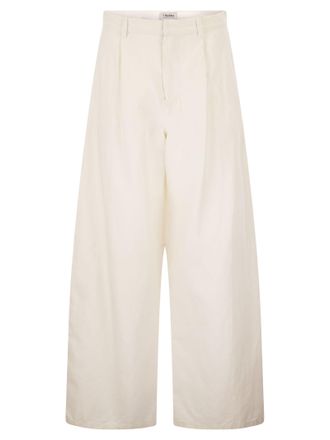 Max Mara Smmaloa Pantalon Large En Coton Et Lin