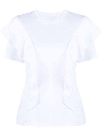 Chloé T-Shirt mit Rüschen - Weiß