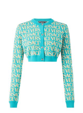 Versace Baumwollpullover der Jacquard-Serie - Blau