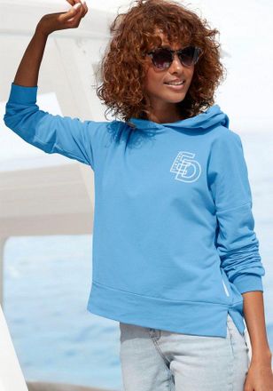 Elbsand Kapuzensweatshirt mit großem Logodruck auf dem Rücken, bequemer Hoodie aus Baumwolle