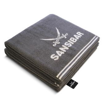 Sansibar Duschtuch 2er Set 80x150 cm 100% Baumwolle Handtuch Doubleface Frottiertuch Zweifarbig Anthrazit/Silber