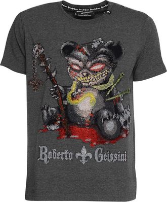 Roberto Geissini Unisex T-Shirt Devil Bear-Anthra- XXL