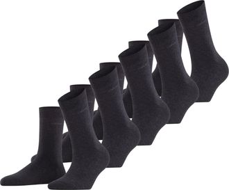 Esprit Damen Solid W SO Baumwolle einfarbig Multipack Socken, Blickdicht, Grau (Anthracite Melange 3080) -5 Paar, 36-41 (5er Pack)