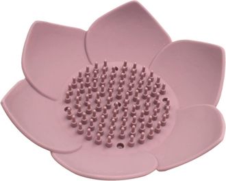 Aboofan 1Stück Silikon Seifenschale Blumenform Kreativer Seifenhalter Mit Ablauf Für Badezimmer Und Langlebige Seifenablage Zartem Rosé