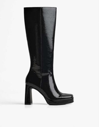 Bershka bottes &agrave; talon plateforme noires