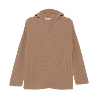 Max Mara Femme, Pulls, Beige, Taille: 40 FR Sweat &agrave; capuche en maille c&ocirc;tel&eacute;e Falcone