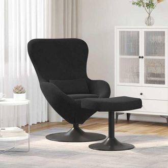 vidaXL Vidaxl - Fauteuil oeuf 2 pcs Noir 63 x 73 x 90 cm Velours