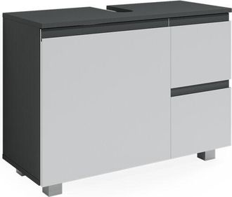 Vicco Meuble sous vasque simple J-Shape, Anthracite/blanc, 80 x 60.8 cm Vicco