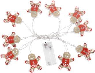 SOLUSTRE 2 10Leds Weihnachtsschnur Licht Lebkuchenmann Schnur Licht Urlaub Weihnachtsfeier Innenatmosph&auml;re Draht Schnur Lampe Dekoration