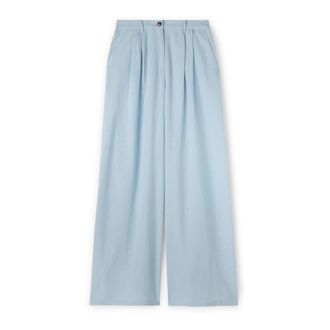 Motivi Plissee-Palazzohose aus Lyocell-Mischgewebe - - Trousers - Damen - Blau - XS