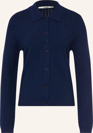 Maje Strickjacke Mit Schmucksteinen blau