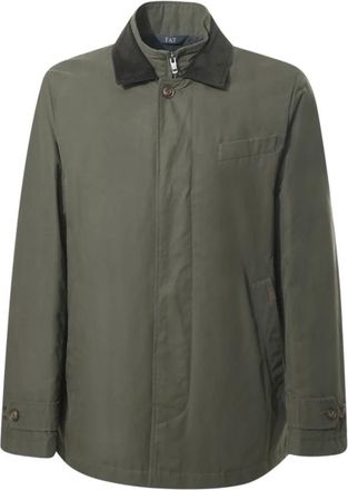 Fay Homme, Vestes, Vert, Taille: XL Morning Double-Front Raincoat