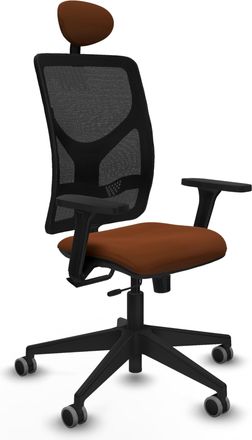 Piqueras y Crespo Sicherheitsstuhl mit 3D-Armen, h&ouml;henverstellbarer Lendenwirbelst&uuml;tze und festem Kopfteil, ausgestattet mit Syncro/Traslack und Schneideschaum, Schwarz