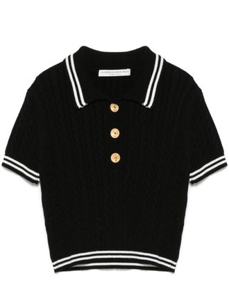 Alessandra Rich polo en coton - Noir