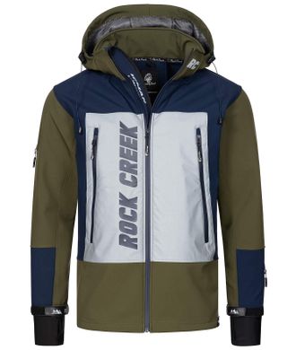 Rock Creek Herren Softshell Jacke Outdoor Jacke Windbreaker &Uuml;bergangsjacke Anorak Kapuze Regenjacke Winterjacke Herrenjacke Jacket H-238 Dunkelgr&uuml;n 3XL