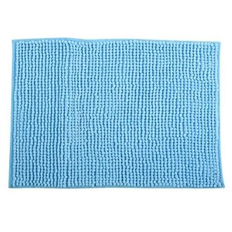 MSV Tapis de Bain Tapis de Douche Chenille Poils Longs Microfibres Moelleux Anti-dérapant 40x60 cm Bleu Clair