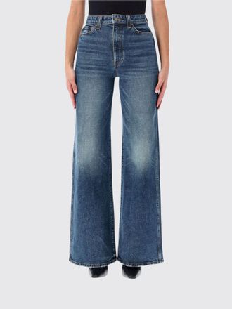 Khaite Jean Dane &agrave; jambe large et taille haute en denim de coton
