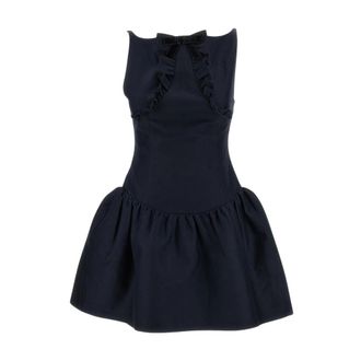 Shushu/Tong Kurzes Kleid mit Raffungen und Schleife - - Dresses - Damen - Blau - 2XS