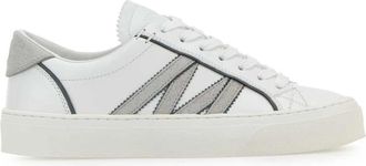 Moncler Femme, Chaussures, Blanc, Taille: 36 EU Monaco2 Leather Baskets