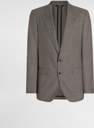 Dolce & Gabbana Single-breasted Jacket In Birds Eye Wool - Mann Anz&uuml;ge Und Blazer Multicolor 56