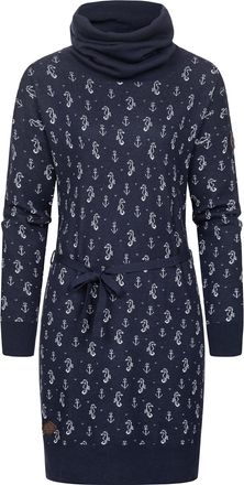 Ragwear Damen Winter Kleid Langarm Sweatkleid Pulloverkleid Babett Dress Marina Navy22 Gr. M