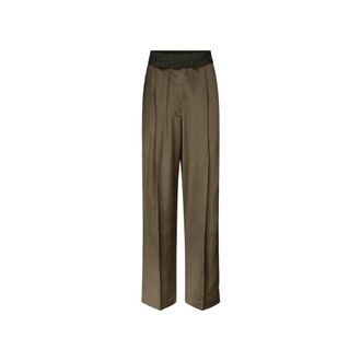 Stine Goya Luxuri&ouml;se Satin-Weitbeinhose - - Trousers - Damen - Gr&uuml;n - S