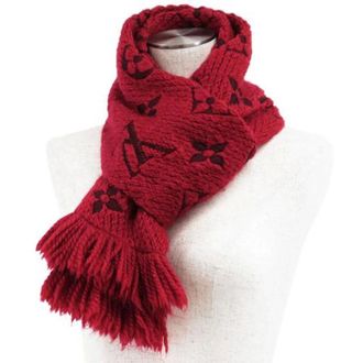 Louis Vuitton Pre-owned Echarpe Logomania Wool Silk Scarf - Homme - Pre-owned - Rouge - Taille: ONE Size