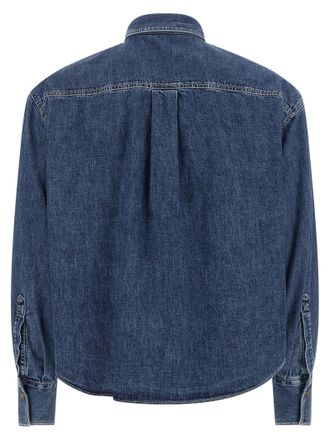 Brunello Cucinelli Denim with Metallic Pocket Detail Shirt - Blue