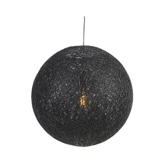 QAZQA Corda - Suspension - 1 lumière - ø 60 cm - Noir - Rustique - éclairage intérieur - Salon i Chambre - Qazqa