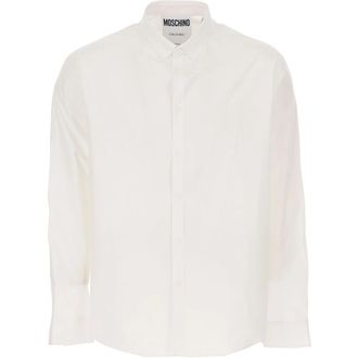 Moschino Wei&szlig;e Baumwoll Maxi Label Hemd - - Shirts - Herren - Wei&szlig; - 3XL