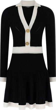Balmain Knielanges Kleid - Weiß