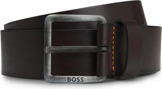 BOSS Herren Jeeko Sz40 Lederg&uuml;rtel mit Logo-Schlie&szlig;e Dunkelbraun 110