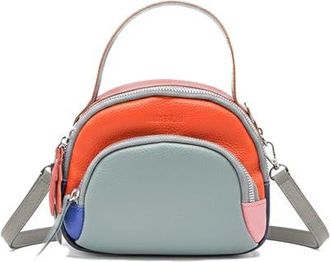 Zerimar Sac bandouli&egrave;re en cuir v&eacute;ritable, couleur bleu ciel, con&ccedil;u pour les femmes recherchant confort et style, dimensions 18 x 8 x 16 cm