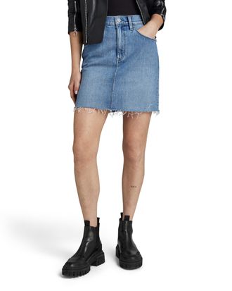 G-Star G-Star RAW Damen Viktoria Short Rock Clean Edge, Blau (Sun Faded zee Destroyed D24387-D538-G332), 31