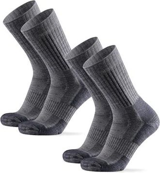 Danish Endurance Chaussettes de Randonnée en Laine Mérinos Premium, Lot de 2, Gris Clair, 43-47