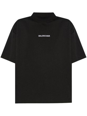 Balenciaga t-shirt à logo brodé - Noir