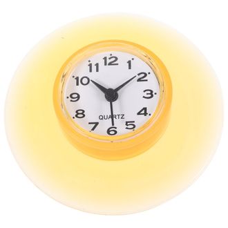 Cabilock wasserdichte Badezimmerwanduhr Mit Saugnapf Installieren Glasarmer Spiegel Dekorative Gelbe Duschwanduhr F&uuml;r Bad Schlafzimmer B&uuml;ro Und Hotel Langlebig