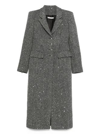 Alessandra Rich manteau en tweed à sequins - Gris