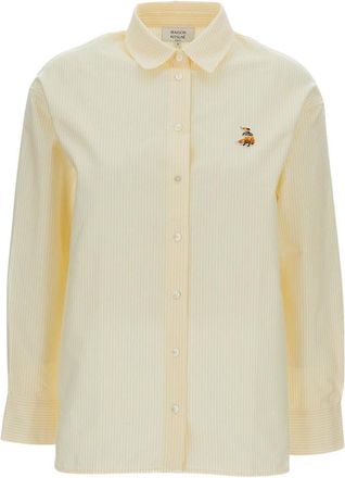 Maison Kitsun&eacute; Femme, Blouses et Chemises, Jaune, Taille: 34 FR Dreaming Fox Casual Shirt