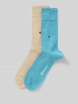 Burlington Socken mit Logo-Applikation im 2er-Pack