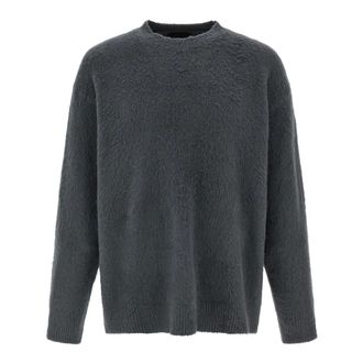 Roberto Collina Homme, Pulls, Gris, Taille: XL Shearling Cotton Sweater