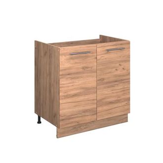 Vicco Meuble Bas sous-&eacute;vier Fame-Line, Ch&ecirc;ne de Force dor&eacute;, 80cm, PT Anthracite