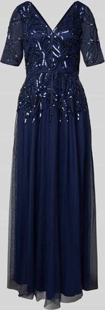 Adrianna Papell Abendkleid mit V-Ausschnitt und Pailletten