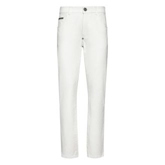 Philipp Plein Femme, Jeans, Blanc, Taille: W26 Denim Pantalons Ex Boyfriend Fit