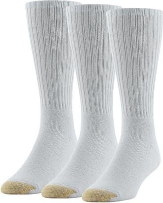 Gold Toe Ultra Tec Performance Crew Athletic Chaussettes multipaires, Blanc (3 Paires), Taille Unique (Lot de 3) Homme
