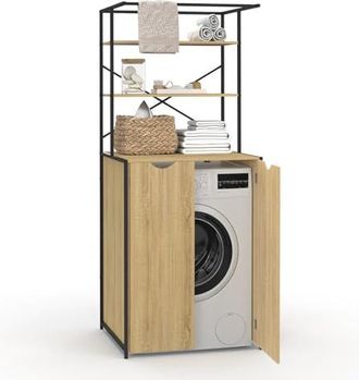 IDMarket Meuble Dessus Machine &agrave; Laver ferm&eacute; Detroit Design Industriel