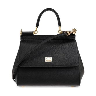 Dolce & Gabbana Femme, Sacs, Noir, Taille: ONE Size Sac &agrave; poign&eacute;e sup&eacute;rieure Sicily