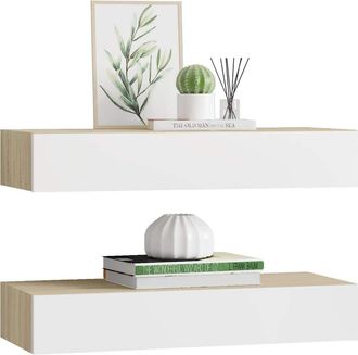 Generic Wandregal mit Schublade, 2 STK, Schubladenregal, Wandschublade, Hängeregal Wandschrank, Wandboard,Schweberegal mit Schubladen, für Schlafzimmer/Wohnzi